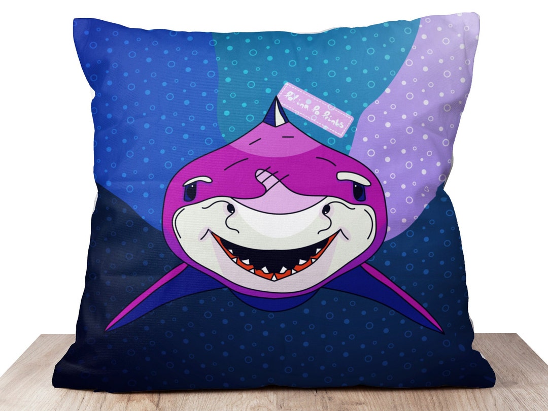 Smiley Shark Art Pillow Cover Smiley Animals Collection - Etsy