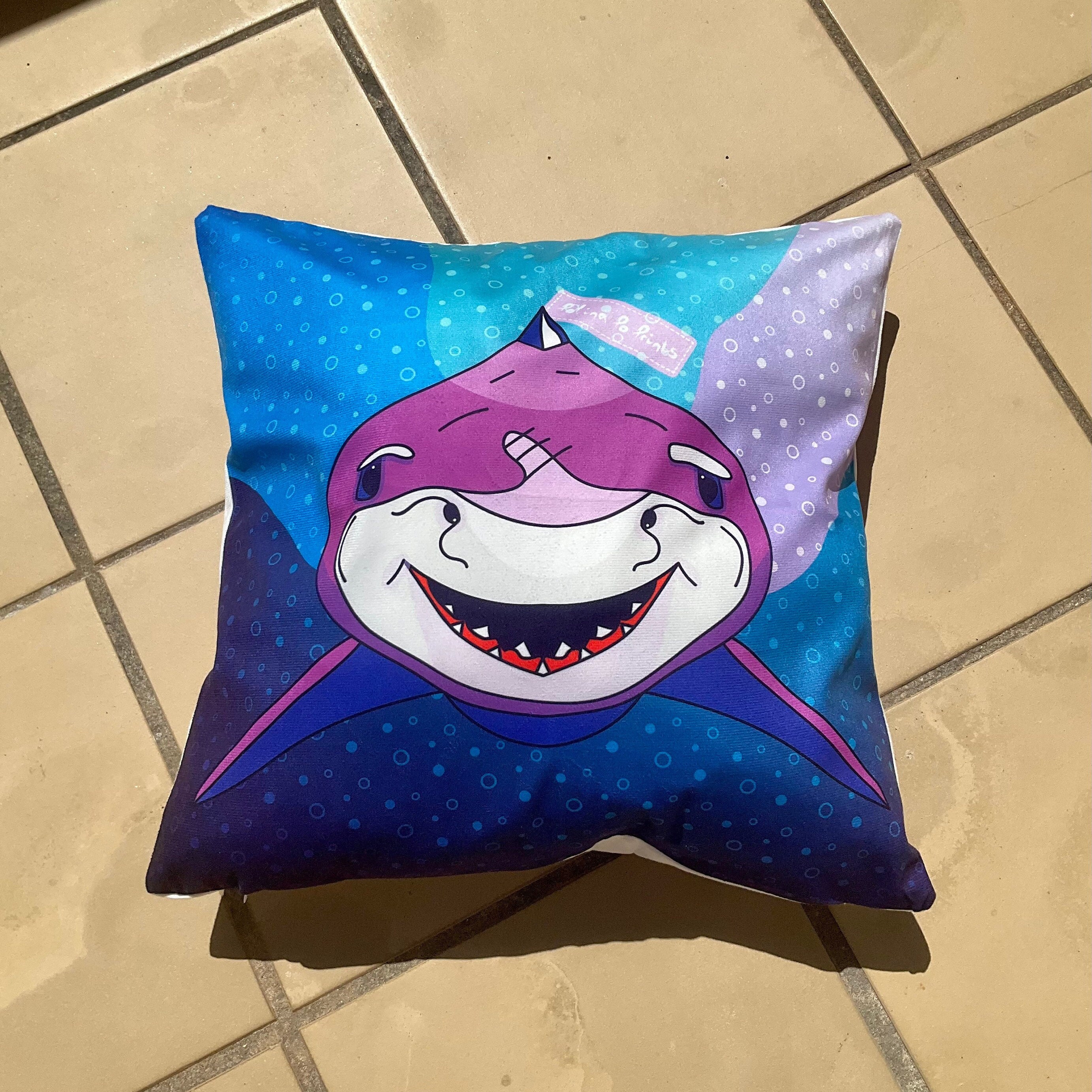 Smiley Shark Art Pillow Cover Smiley Animals Collection - Etsy