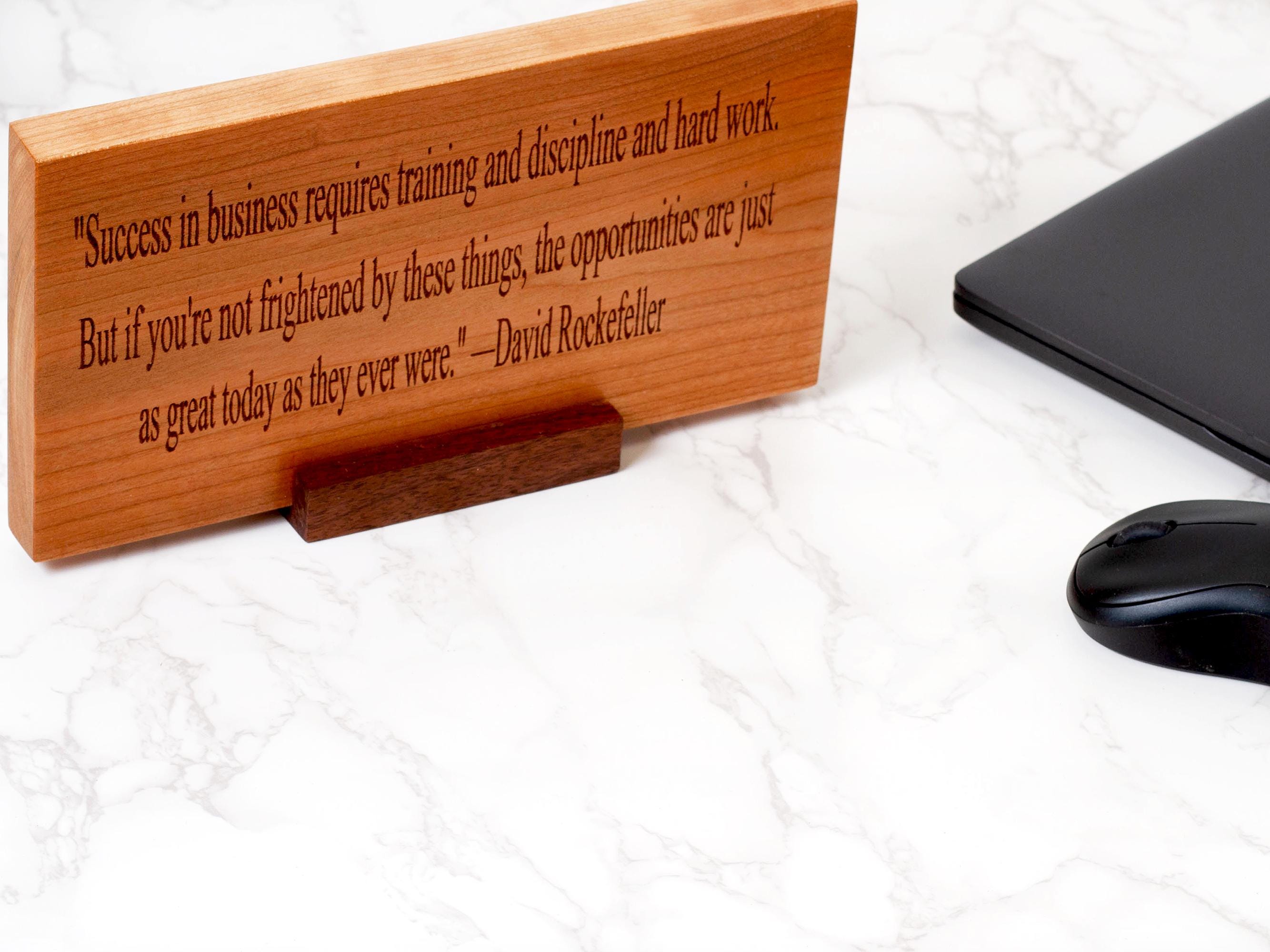 Custom Laser Engraved Cherry Wood Sign With Stand - Elegant Home or ...