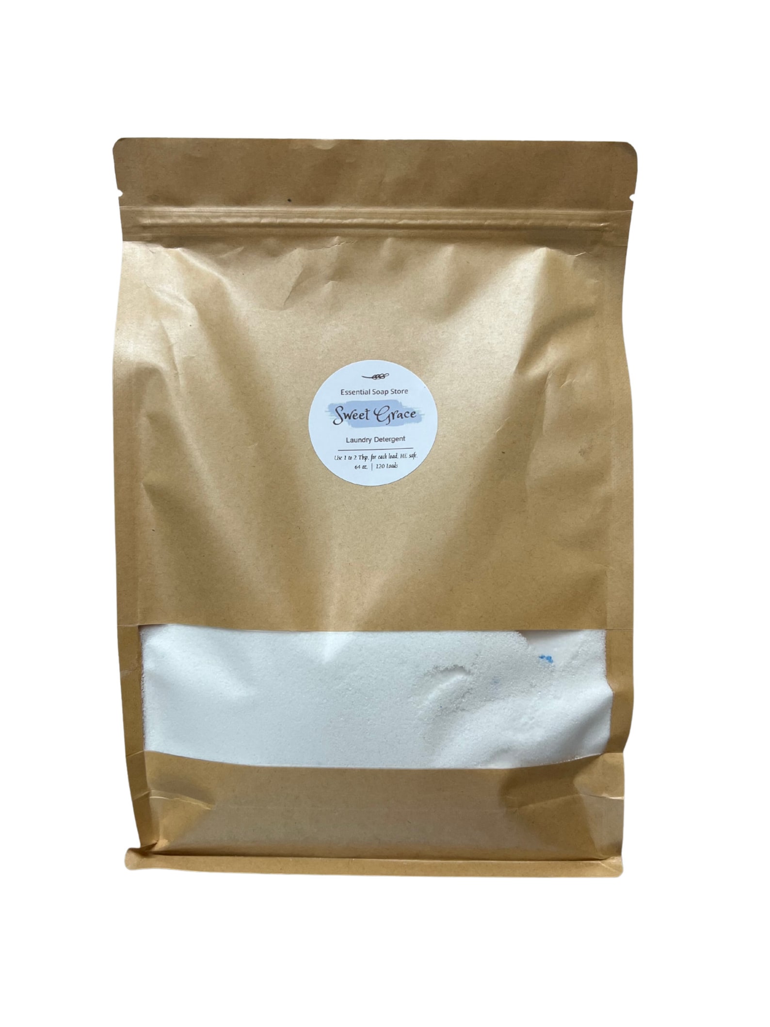 Laundry Detergent. Kraft Paper, Stand Alone Zipper Pouch. Natural ...