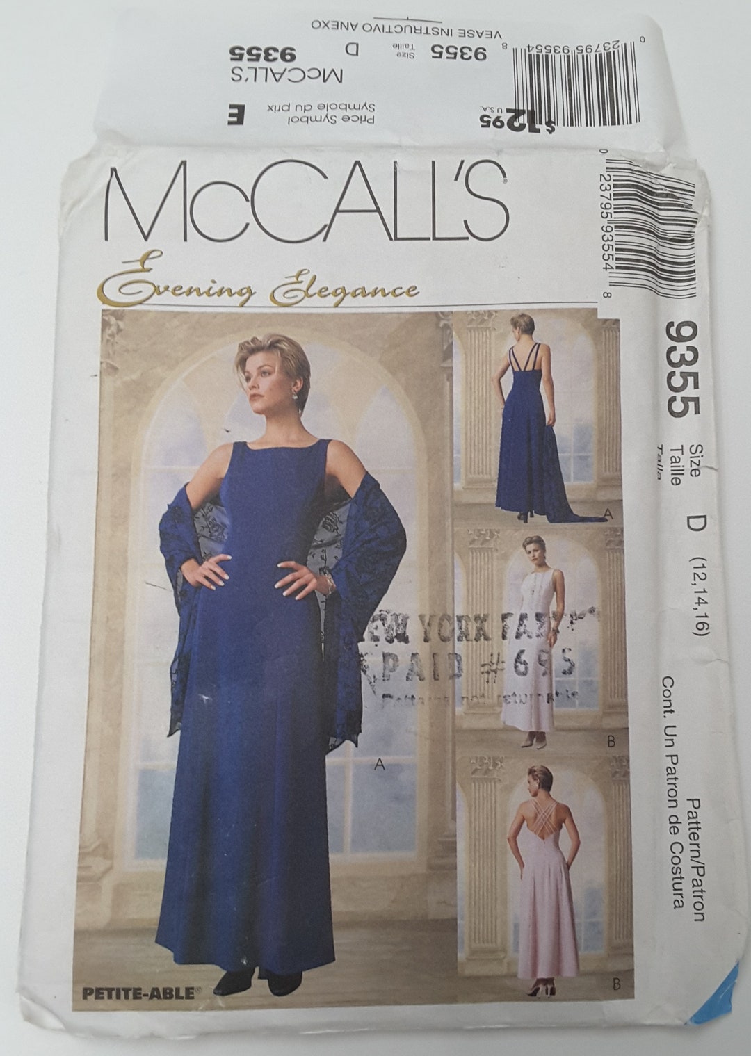 Mccall's, 9355, Vintage, 90s, 1990s, Evening Elegance, Evening Dress ...