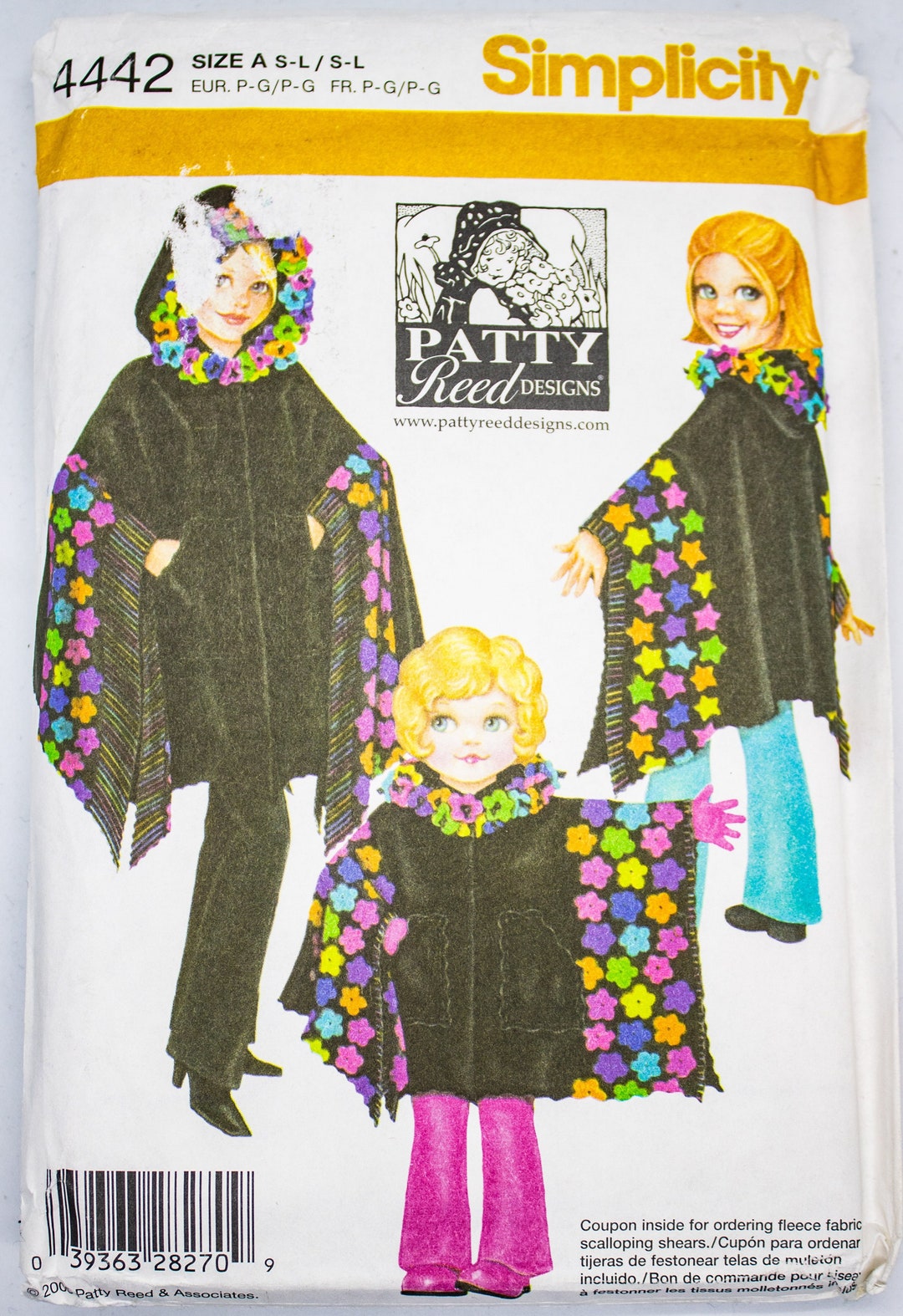 Simplicity, 4442, Misses', And, Child's Fleece Poncho, Easy, Patty Reed ...