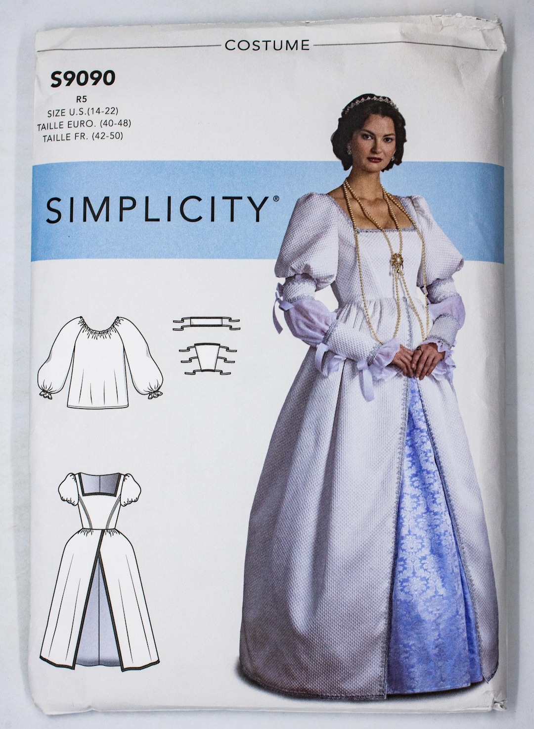 Simplicity, S9090, 9090, Medieval, Costume, Overdress, Vest, Skirt ...