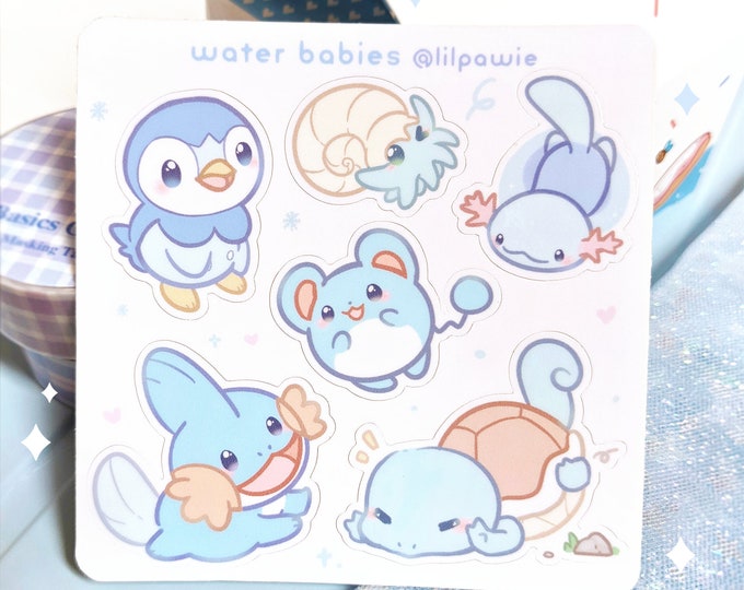 Water Babies Mudkip Squirtle Marill Piplup Omanyte Wooper - Etsy