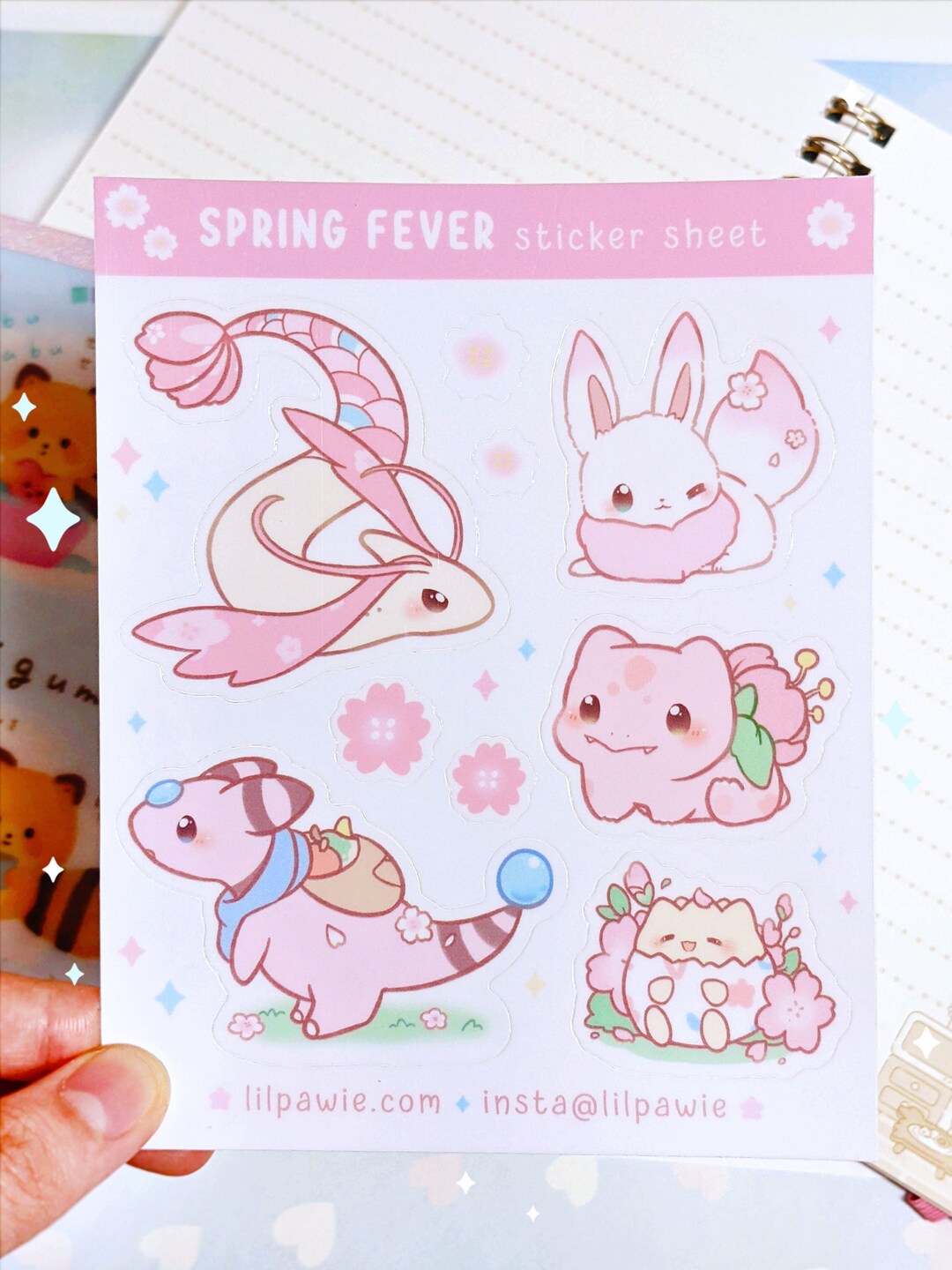 Spring Fever Pinkumon 5x4'' Sticker Sheet for Laptop/journeling/decals ...