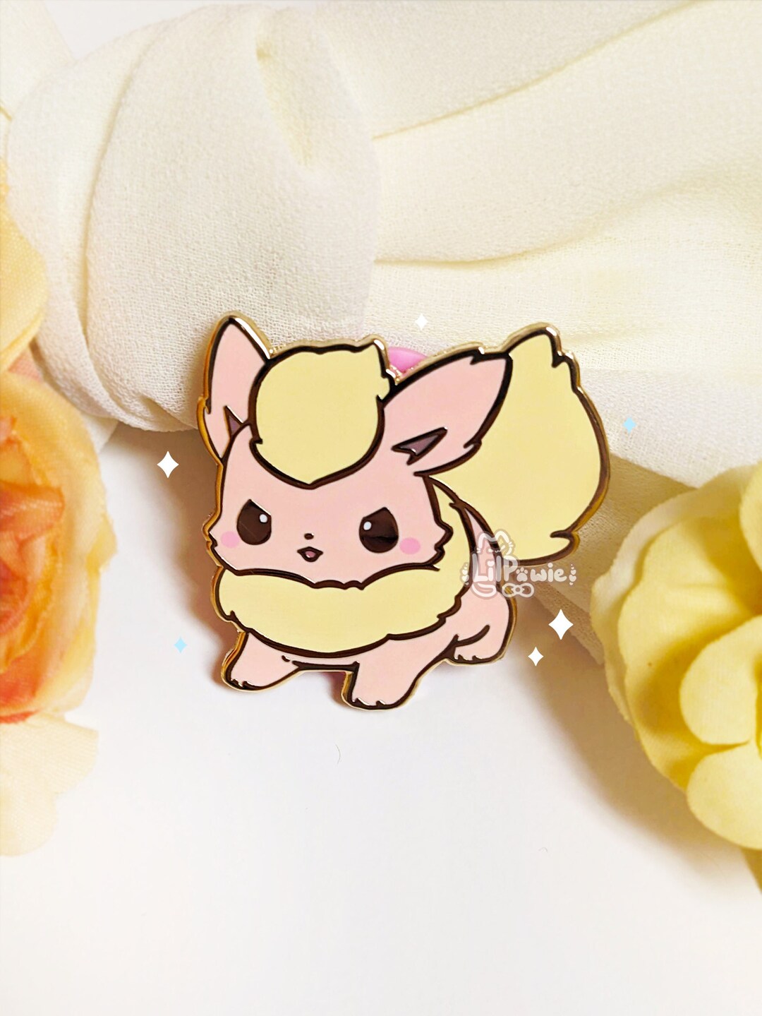 Flareon 1.3'' Gold-plated Hard Enamel Pin Baby Eeveelution Fire Type - Etsy