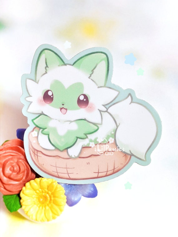 Sprigatito Flower Basket Grass Pokestarter Die-cut Matte - Etsy