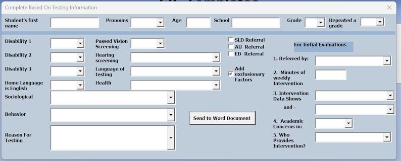 Educational Diagnostician Digital FIE Writing Template ** UPDATED - Etsy