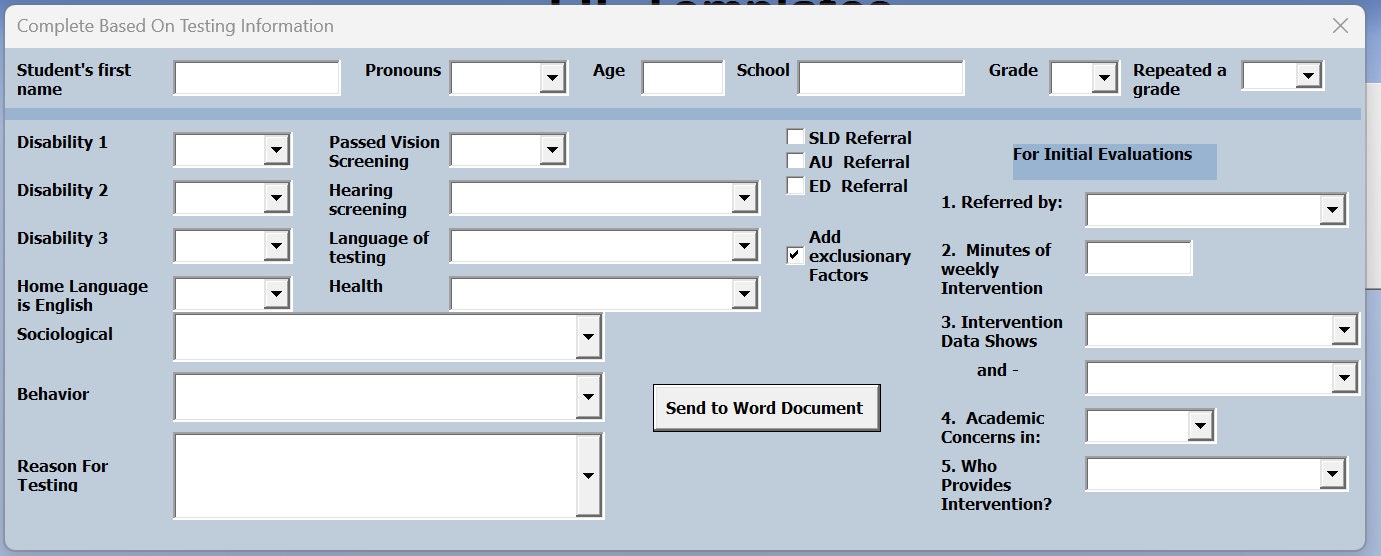 Educational Diagnostician Digital FIE Writing Template ** UPDATED - Etsy