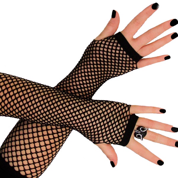 Fishnet Gloves Black - Etsy