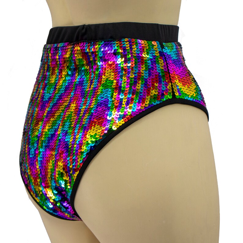 High Waisted Sequin Rave Booty Shorts - Etsy