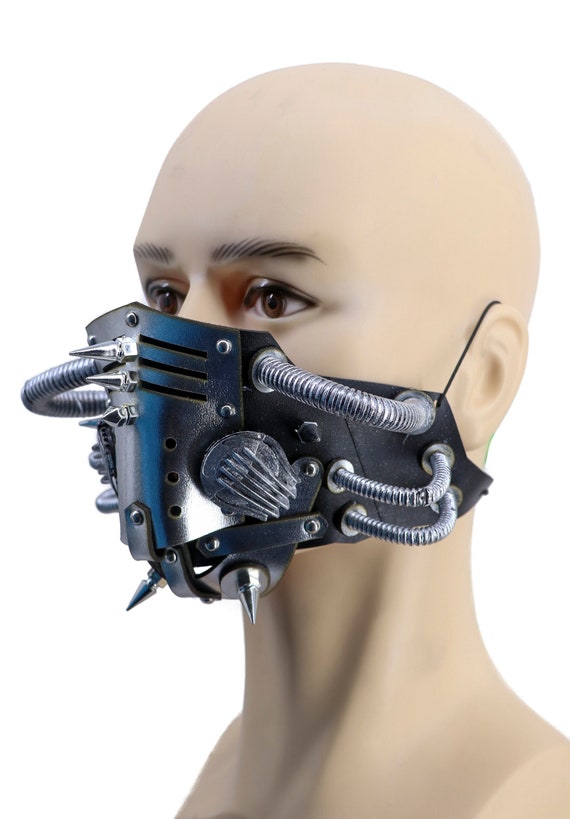 Silver Costume Gas Mask With Spikes | Etsy