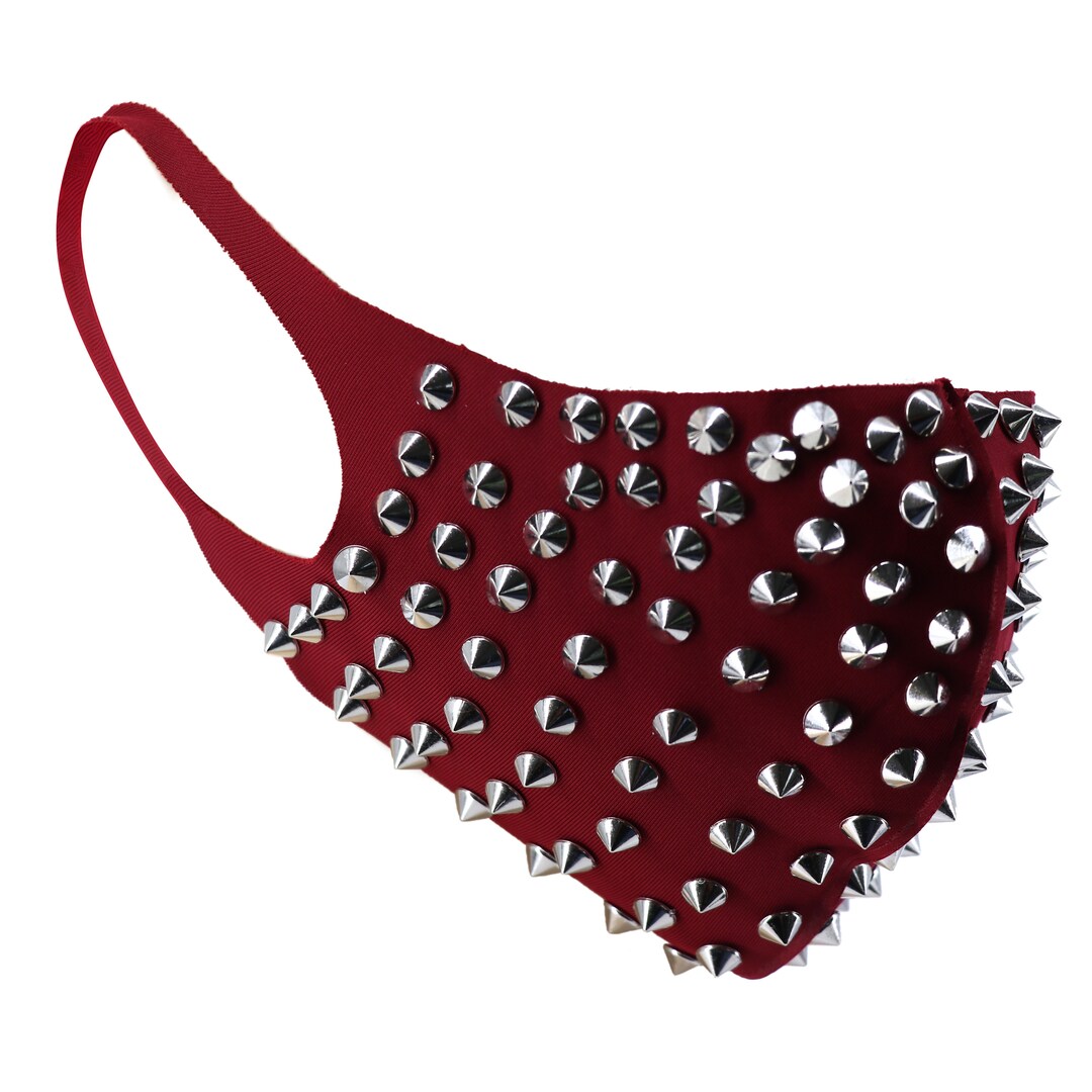 Punk Fashion Face Mask With Silver Spike Studs - Etsy