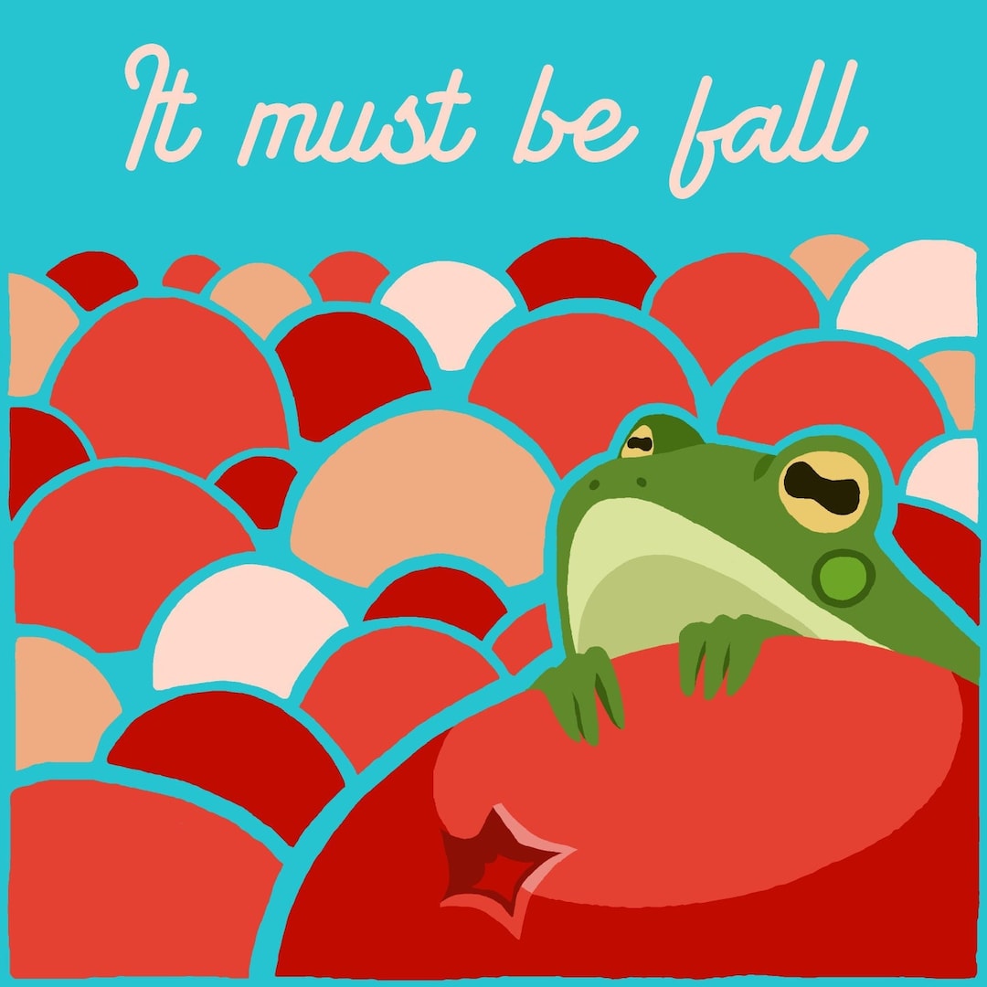 Frogs and Cranberries, It Must Be Fall Poster - Etsy