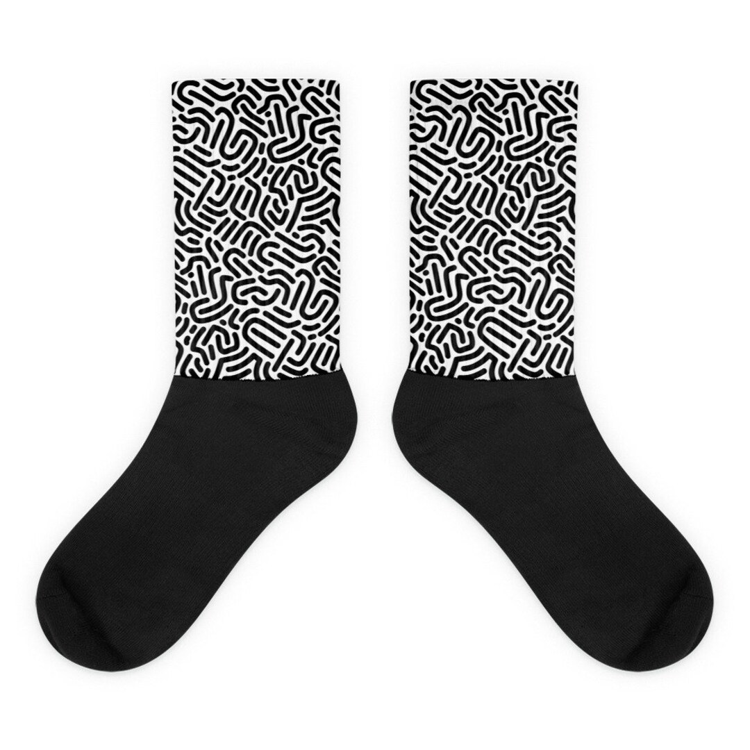 Squiggle Lines Socks - Notmoz - Etsy