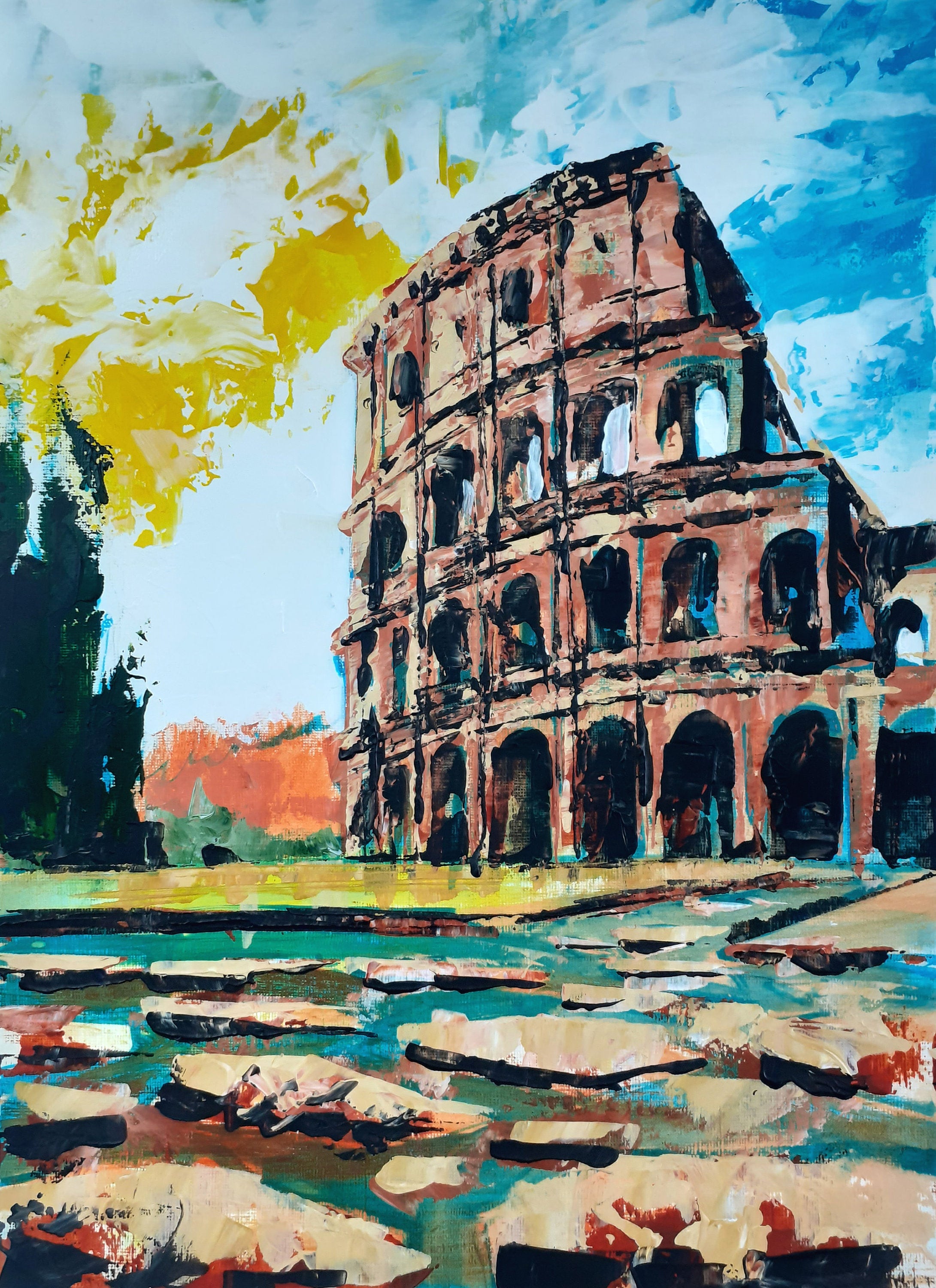 Colosseum, Rome, Acrylic Painting - Etsy