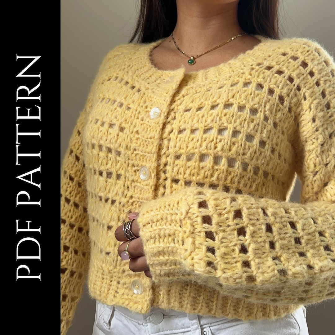 PDF File for Tunisian Crochet Pattern (english), Zephyr Cardigan ...