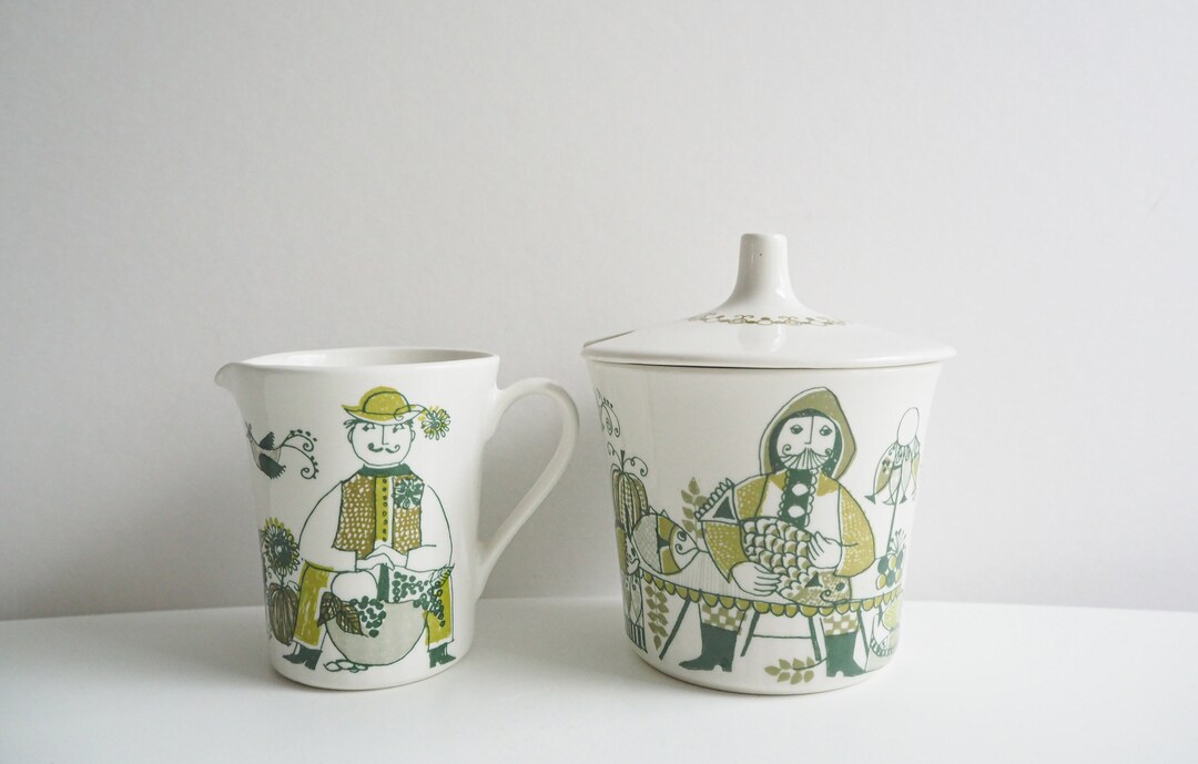 Set of 2 * Figgjo Flint * Jug and Sugarbowl * Turi Market ...