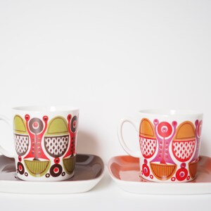 RARE Set of 2 Figgjo Flint Cups and Saucers Granada Made in Norway 60s ...