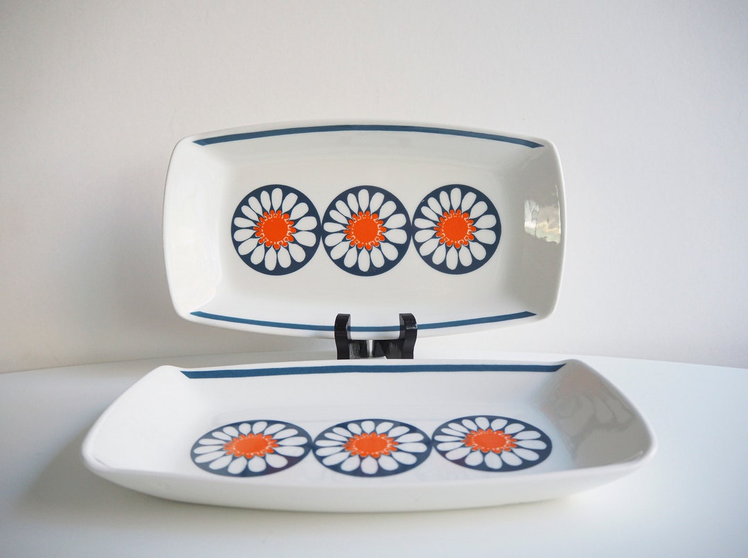 Figgjo Flint Daisy Rectangular Serving Plate Turi Design Nordic 60s ...