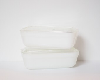Set of 2 Vintage Ribbed Refrigerator Box Dish - Etsy