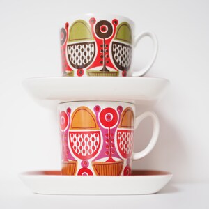 RARE Set of 2 Figgjo Flint Cups and Saucers Granada Made in Norway 60s ...