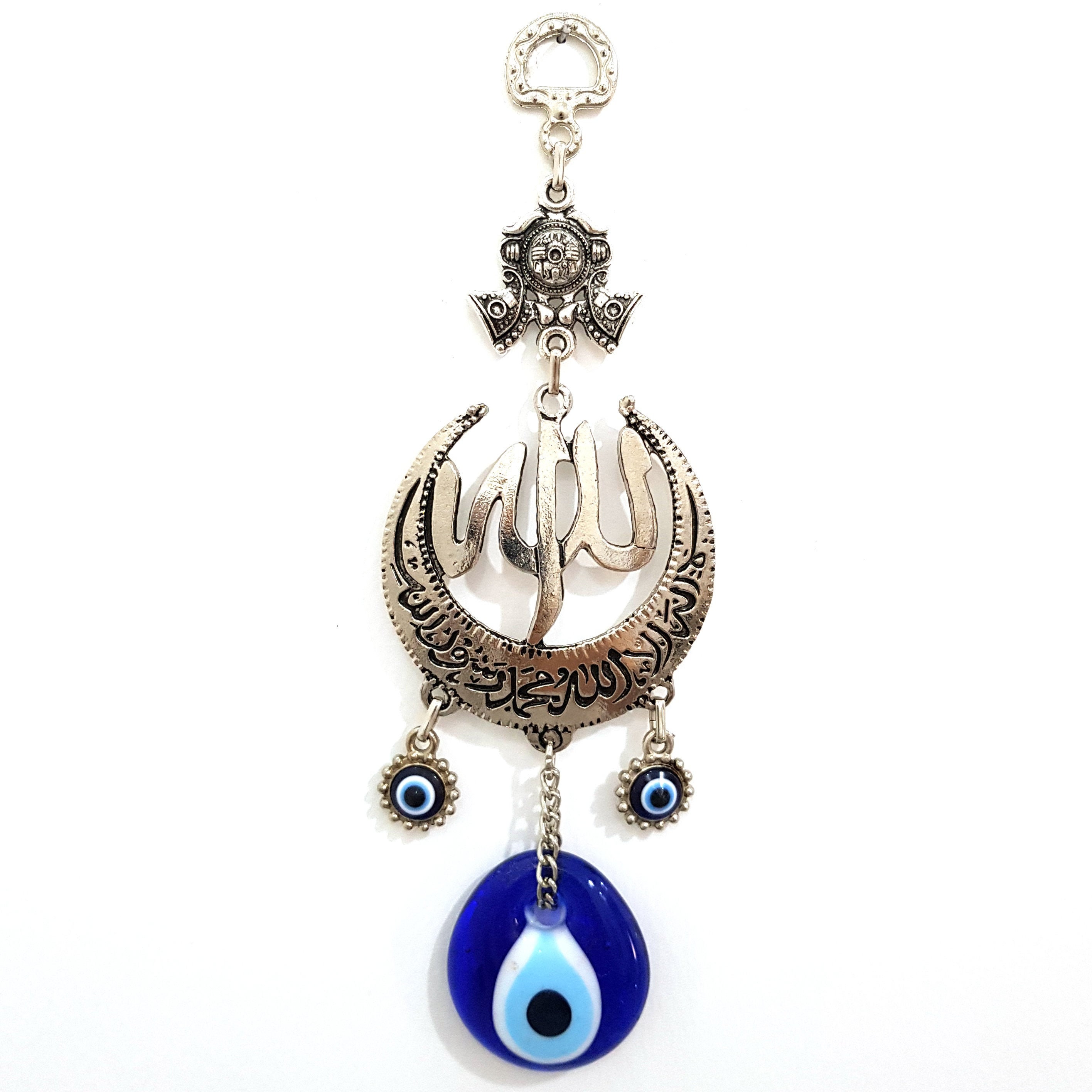 Glass Evil Eye Wall Hangings Moon Allah Arabic Name No: | Etsy