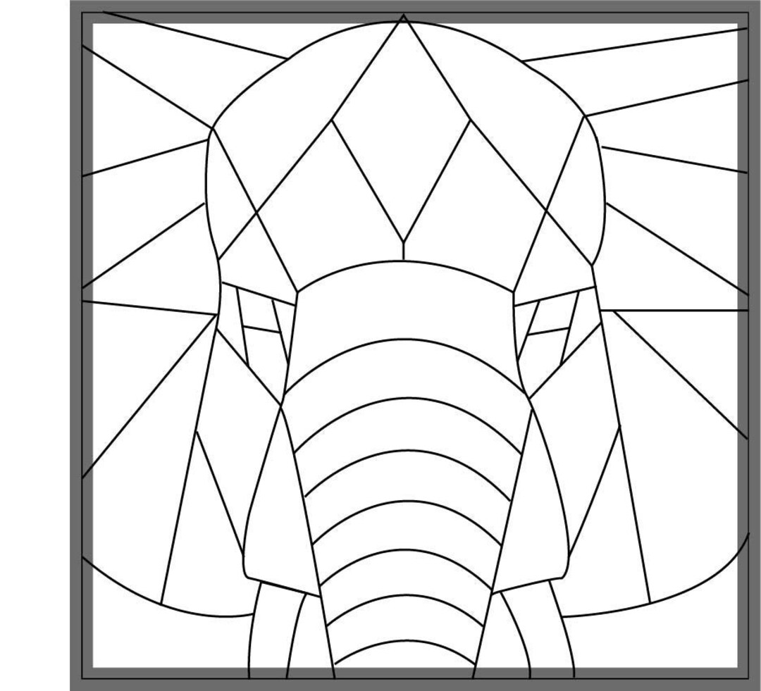 Elephant Leadlight Pattern - Etsy