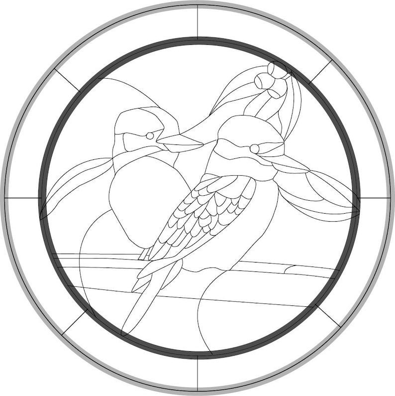 Kookaburra Leadlight Pattern - Etsy Australia