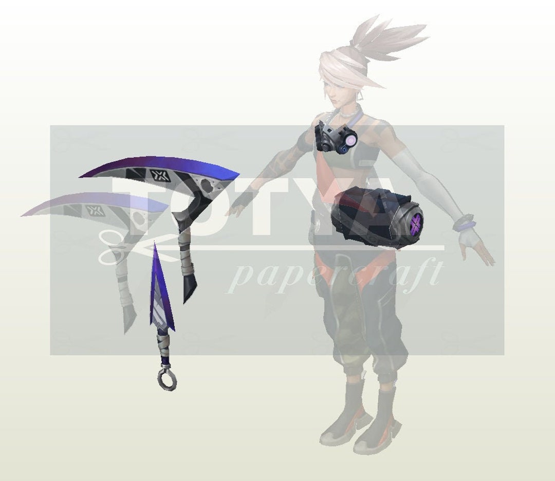 True Damage Akali Weapons Template + Model for Foam/paper Cosplay - Etsy
