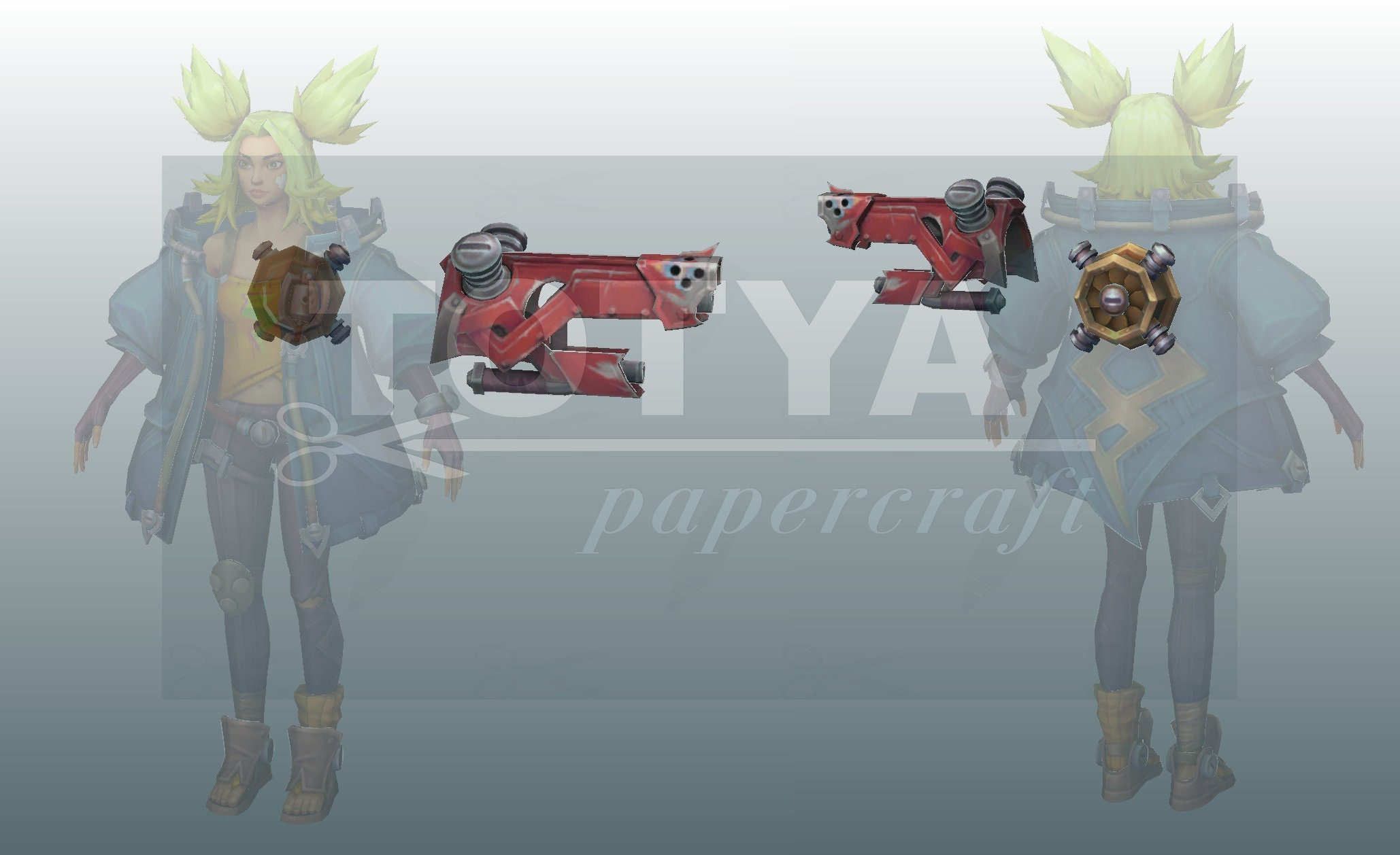 Zeri Gun and Back-part Cosplay Template for Foam/paper - Etsy