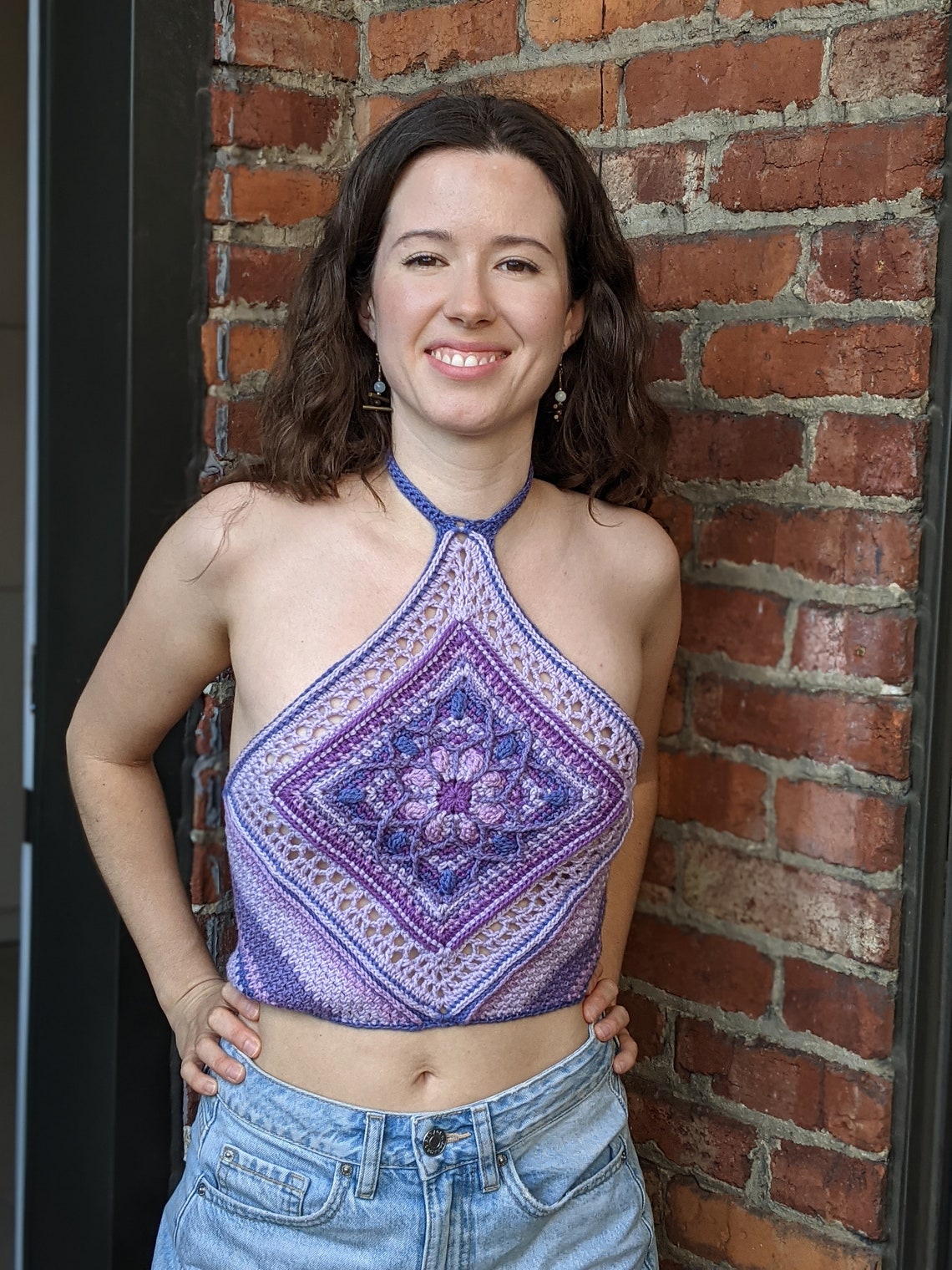 Crochet Mandala Crop Top Boho Halter Top Handmade Festival Top Hippie Crop Top Cotton Top Etsy