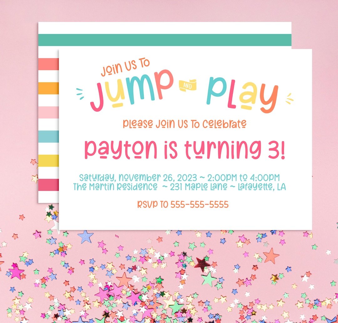 Park Invitation, Playground Invitations, Bounce House Invitations, Fun ...