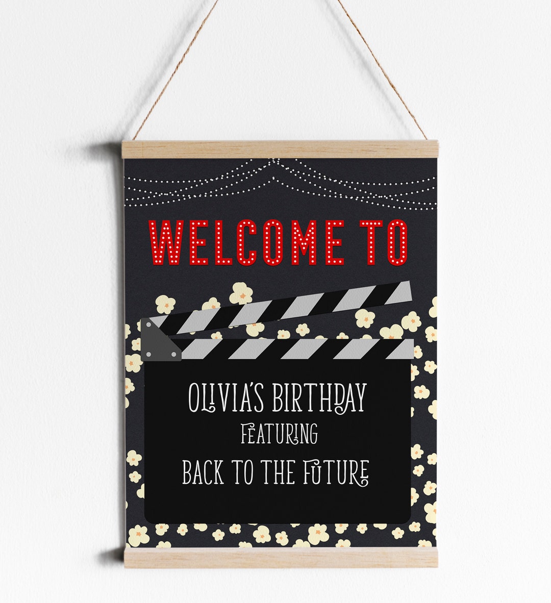 Movie Birthday Welcome Sign, Movie Party, Movie Birthday, Girl Movie ...