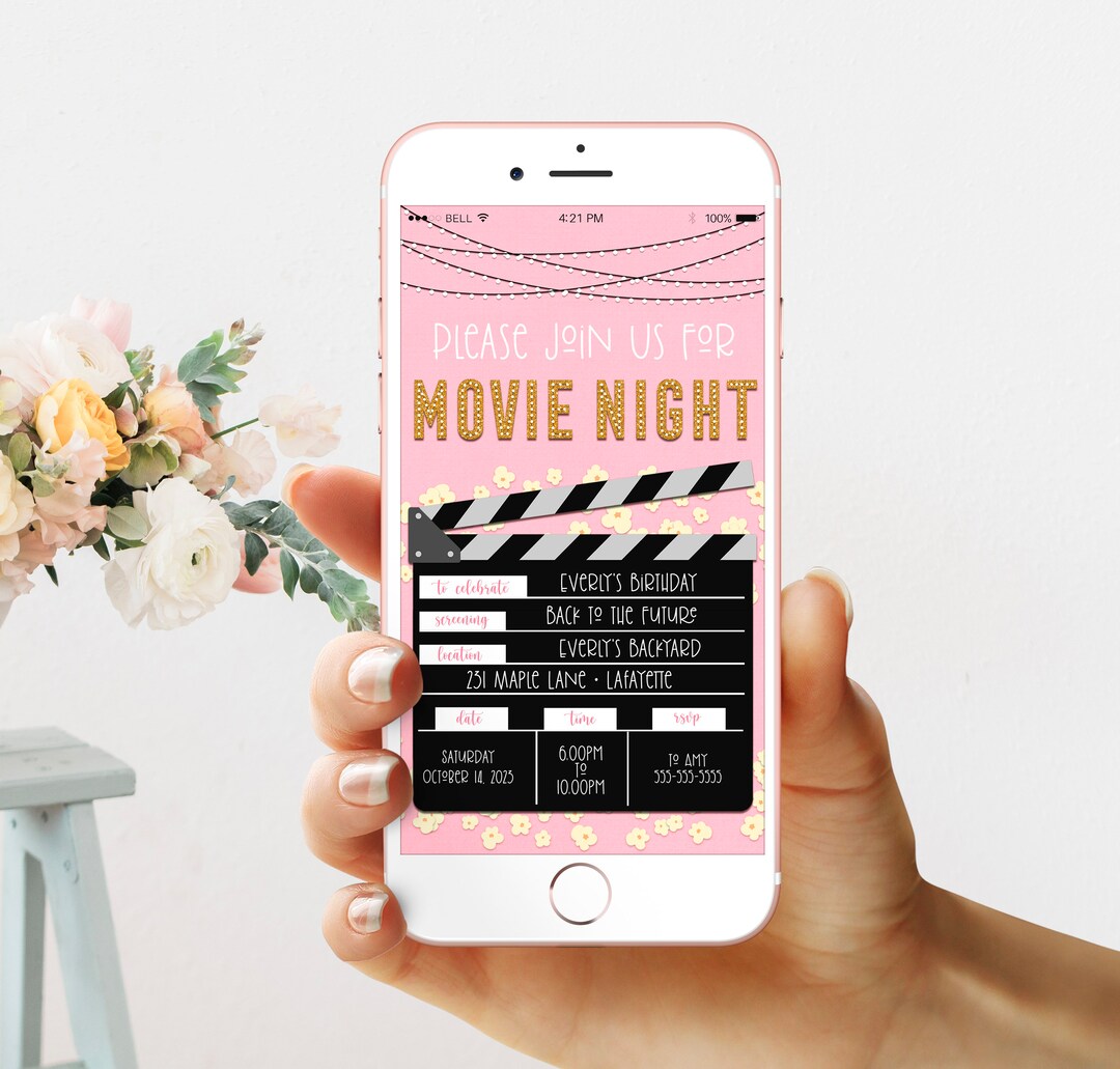 Text Message Movie Invitation, Movie Party, Movie Birthday, Text ...