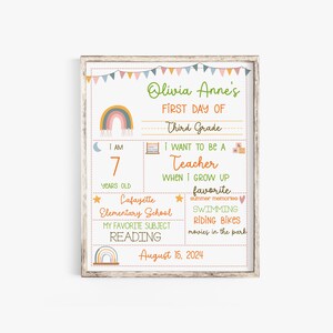 Boho First Day of School Signs • Editable First Day of School Sign ...