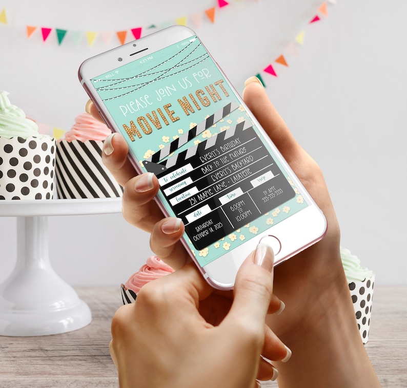 Text Message Movie Invitation, Movie Party, Movie Birthday, Text ...