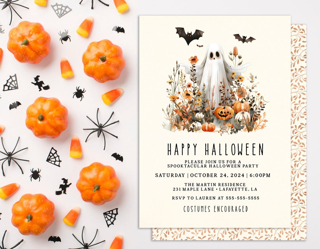 Editable Halloween Party Invitation, Printable Trick or Treat Invite ...