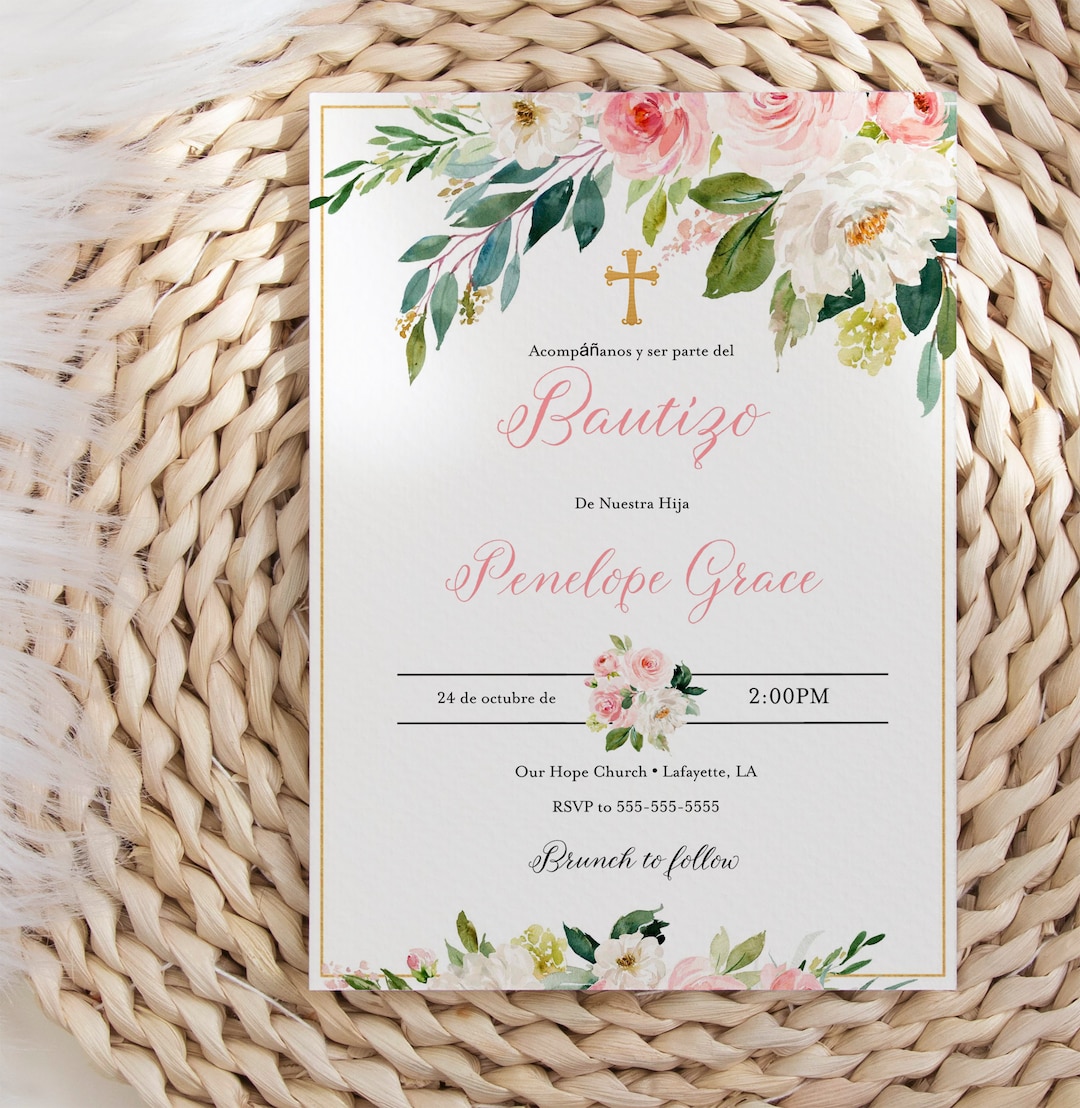 Bautizo Invitations, Bautizo Invitations in Spanish, Invitaciones De ...