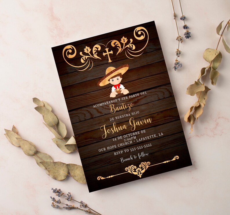 Mexican Charro Invitation Charro Charra Bautizo Invitation - Etsy