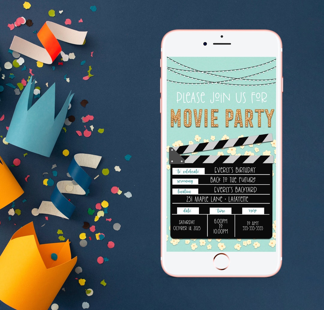 Text Message Movie Invitation, Movie Party, Movie Birthday, Text ...