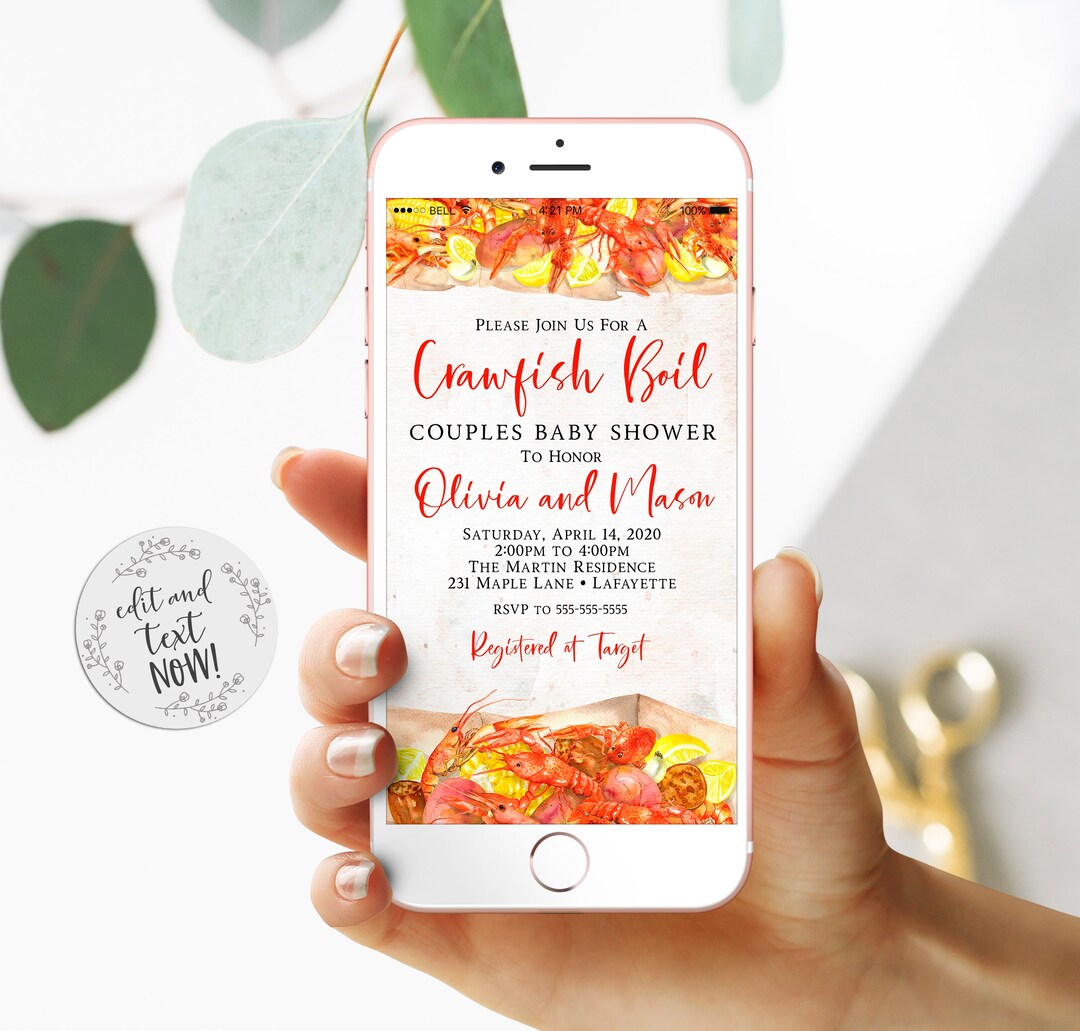 Crawfish Boil Text Message Invitations, Crawfish Boil Baby Shower ...