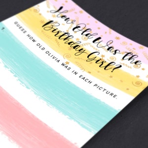 Glitter Gold Birthday Party Games, Who Knows the Birthday Girl Best ...