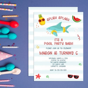 EDITABLE Back to School Pool Party Invitation End of Summer - Etsy