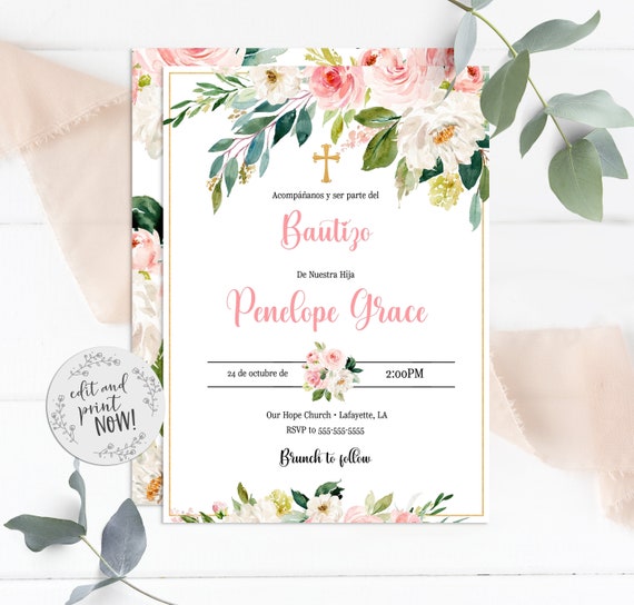 Bautizo Invitations Bautizo Invitations in Spanish | Etsy