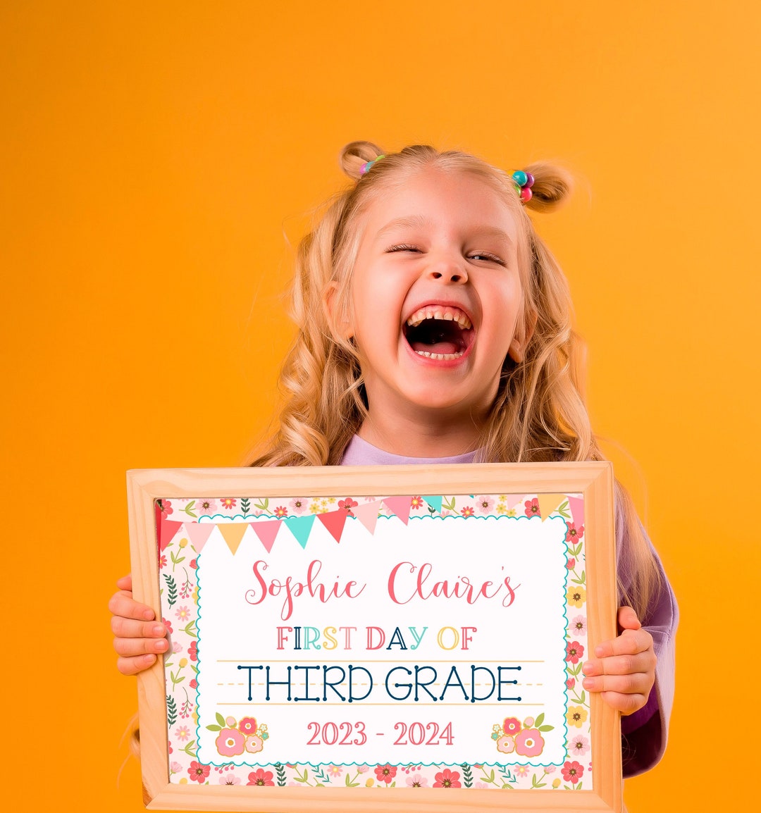 Cute First Day of School Sign, Instant Download School Sign for Girls ...