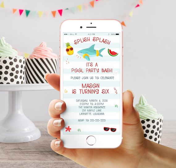 Pool Party Text Message Invitation Summer Party Invitation | Etsy