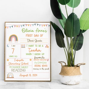 Boho First Day of School Signs Editable First Day of School - Etsy