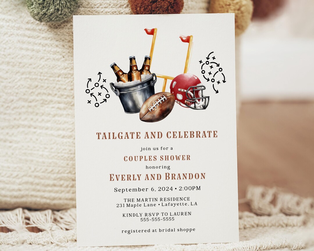 Tailgate and Celebrate Invite, Football Party Invitation, Tailgate ...