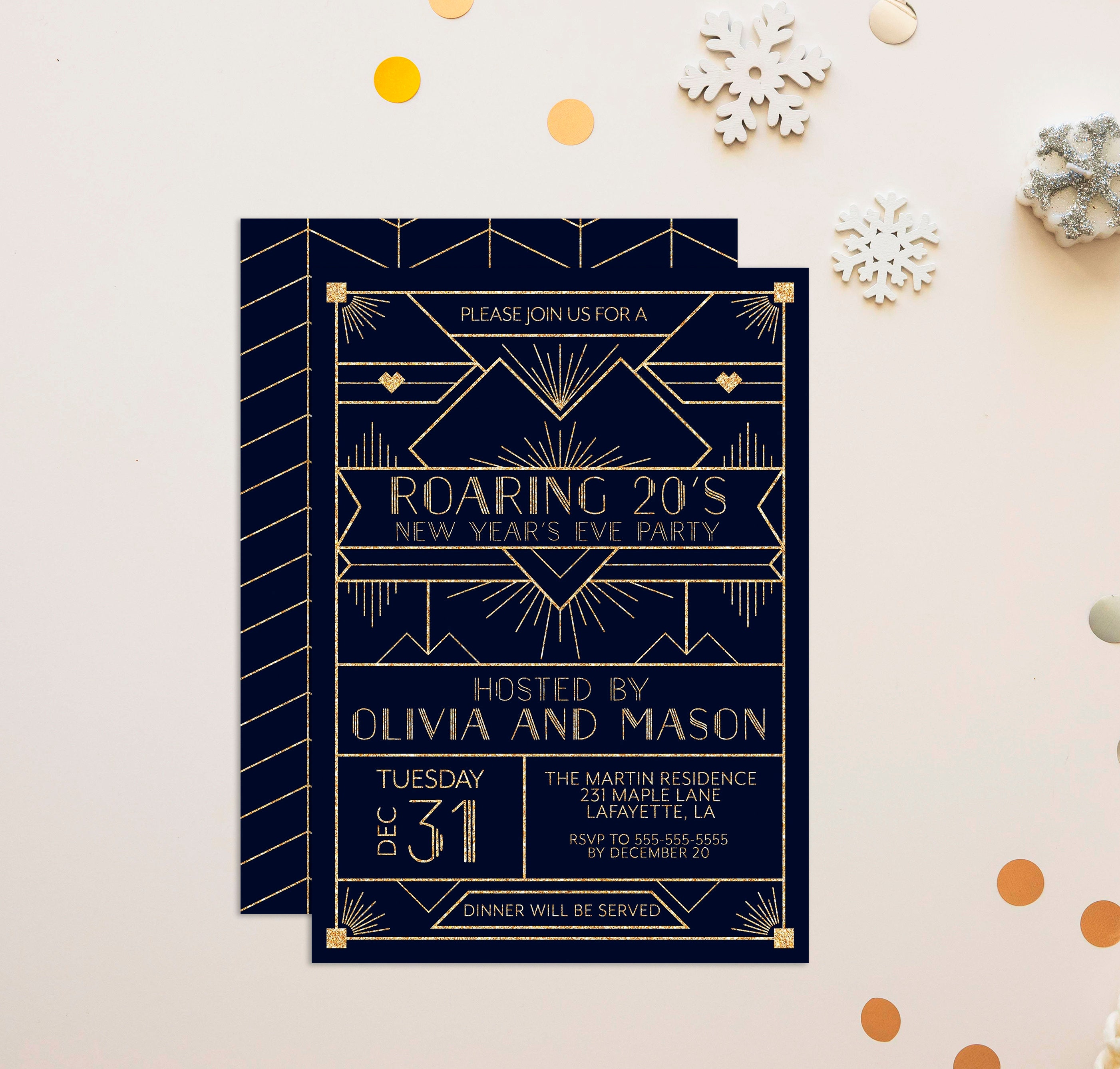 Roaring 20s New Year's Eve Party Invitations, Speakeasy Invite ...